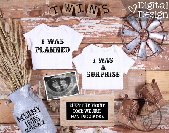 Western Twin Pregnancy Announcement | Rustic Theme | Digital Baby ...