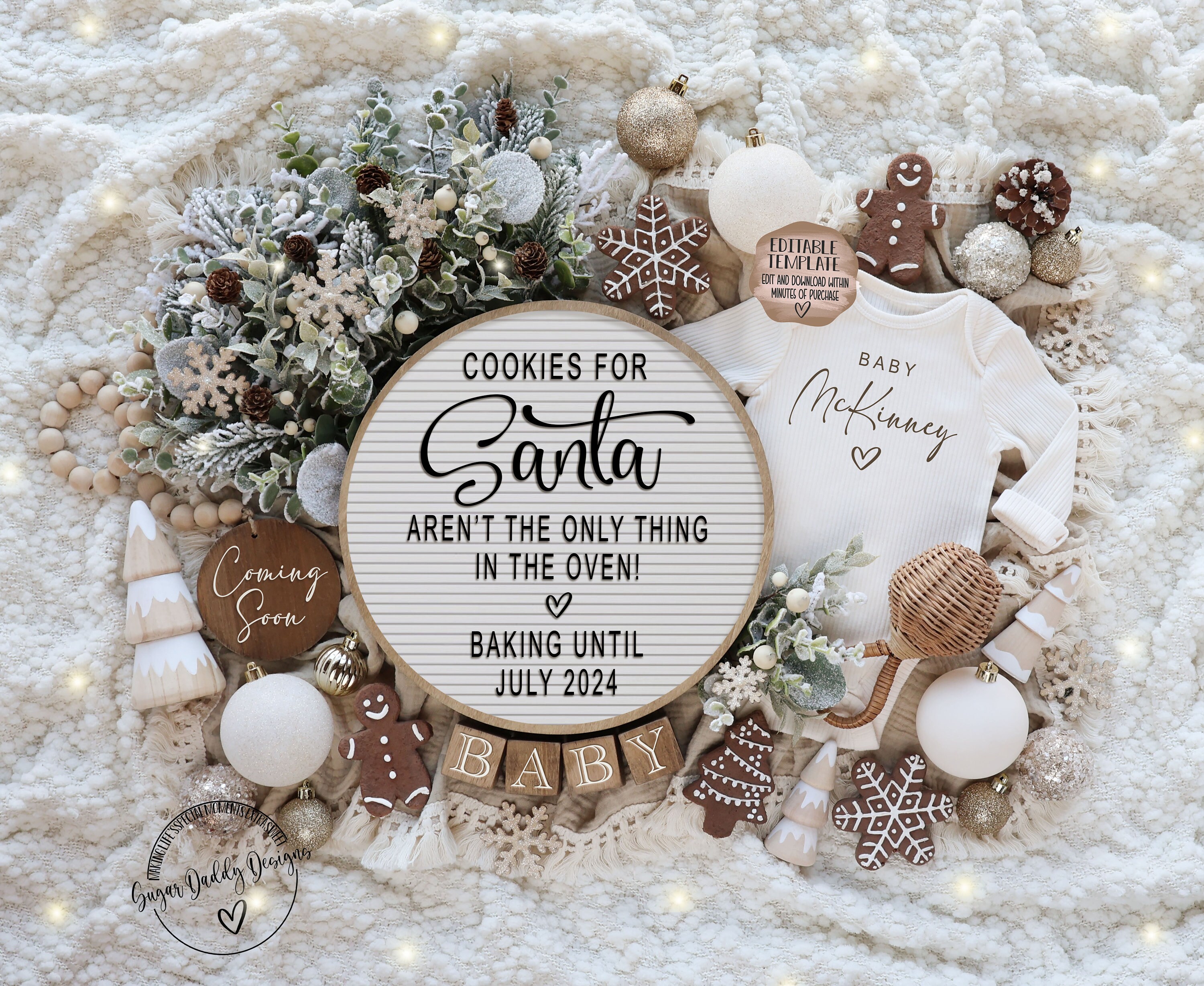 Christmas Cookie Baby Announcement: Holiday Social Media Reveal ...
