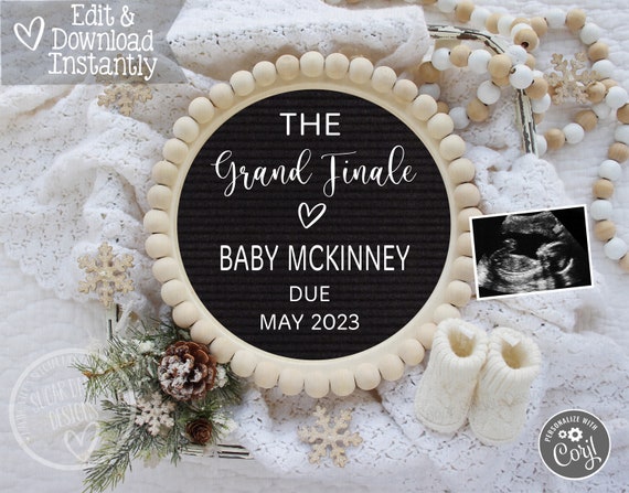 Grand Finale Christmas Pregnancy Announcement Digital | Editable ...