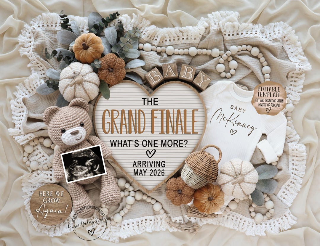 Grand Finale Pregnancy Announcement • Last Baby Reveal • Fall Baby ...