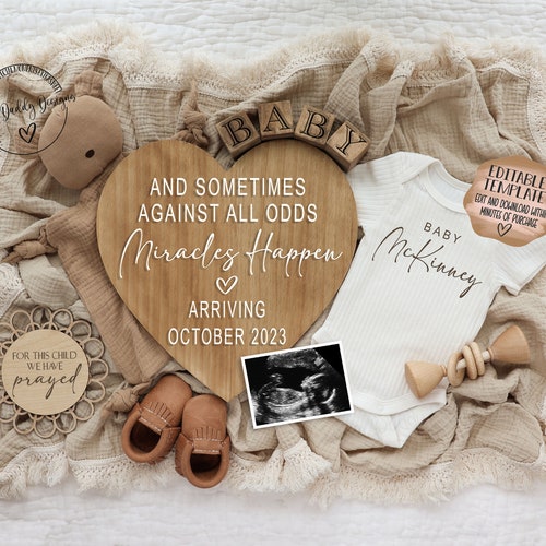 Digital Pregnancy Announcement Neutral Social Media - Etsy