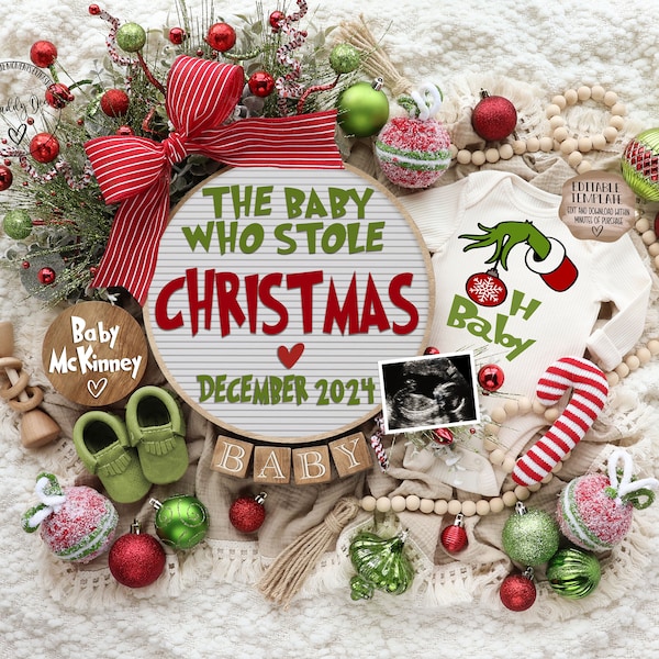 Grinch Pregnancy Announcement - Etsy