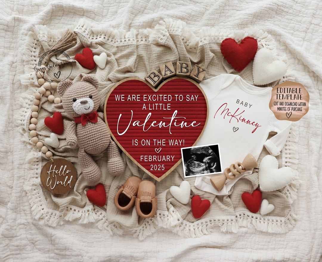 Valentines Day Digital Pregnancy Announcement, February Baby ...