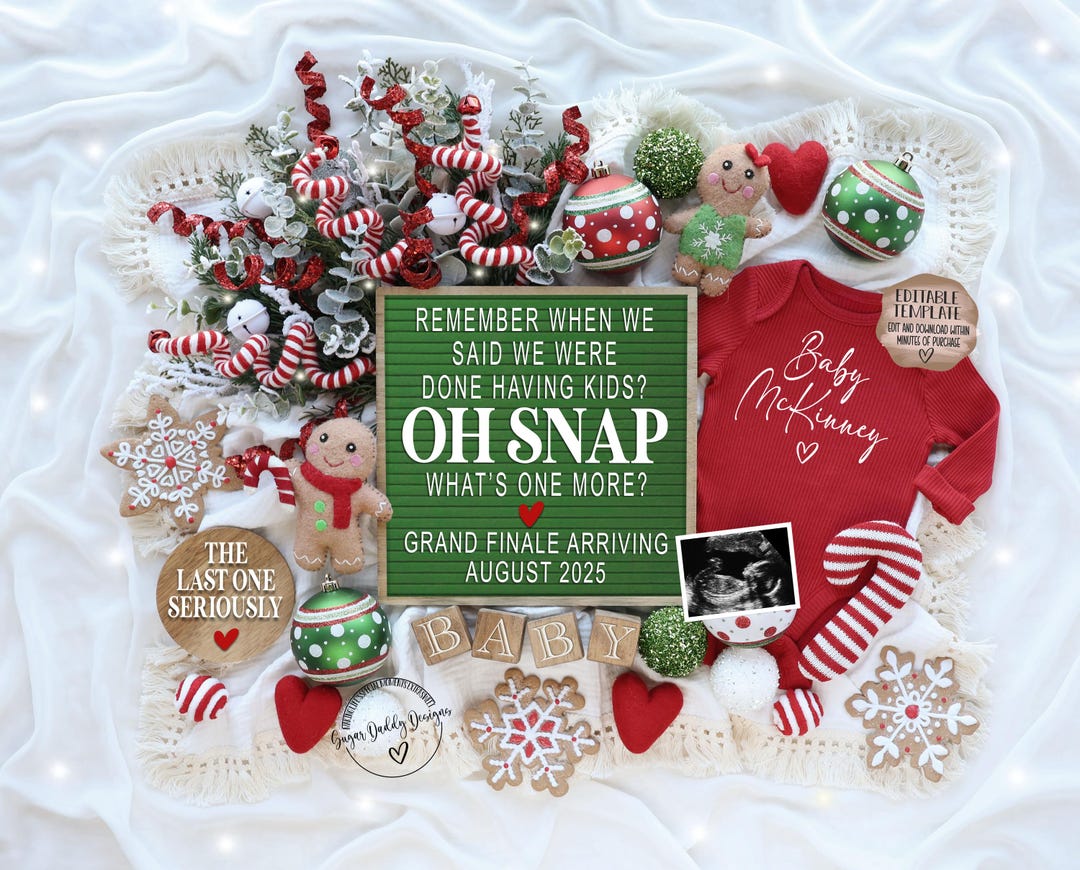 Gingerbread Christmas Pregnancy Announcement: Last One, Grand Finale ...