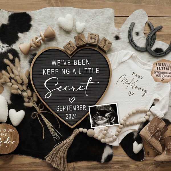 Western Baby Announcement - Etsy