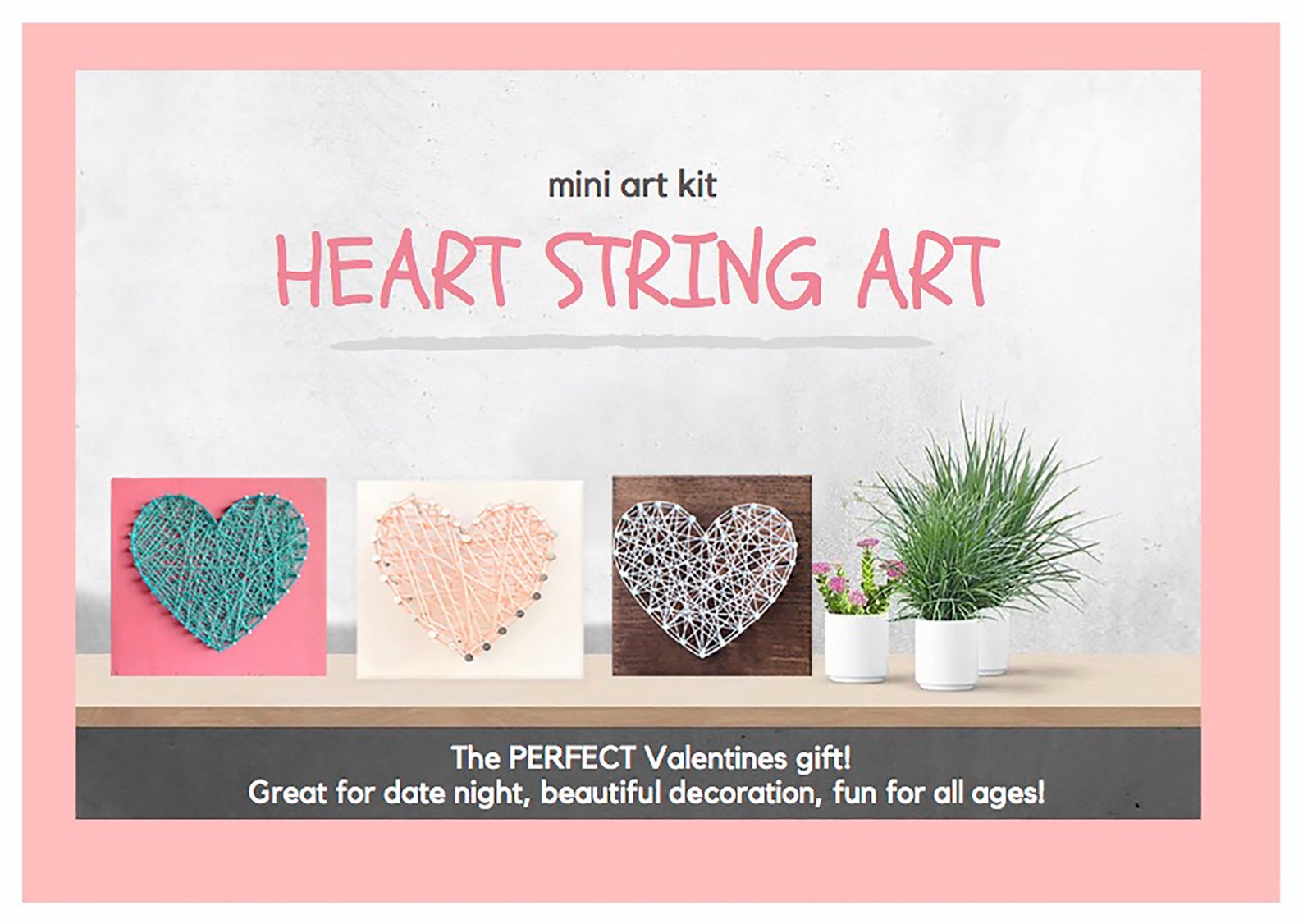 String Art Kit Mini Heart Valentines | Etsy