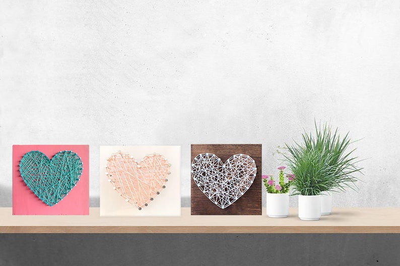 String Art Kit Mini Heart Valentines | Etsy