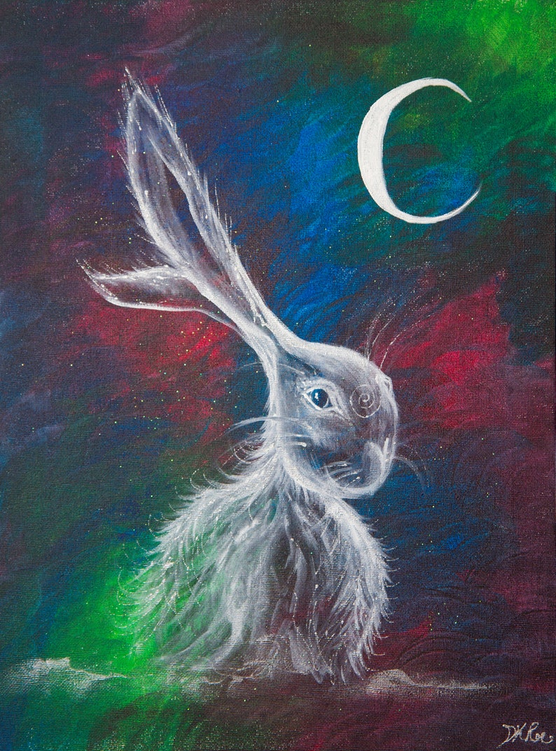 Spirit Hare, Rabbit, Power Animal, Ethereal, Art, Print, Christmas Gift ...