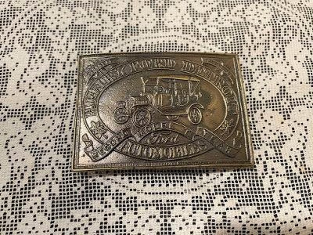 Wyoming Studio Art Works Belt Buckle Celebrating Henry Ford Detroit and ...