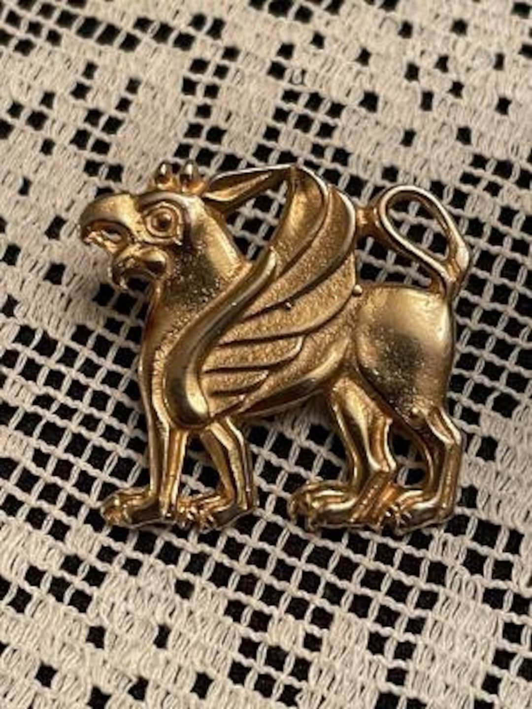Vintage MMA Winged Griffin Pin or Brooch - Etsy