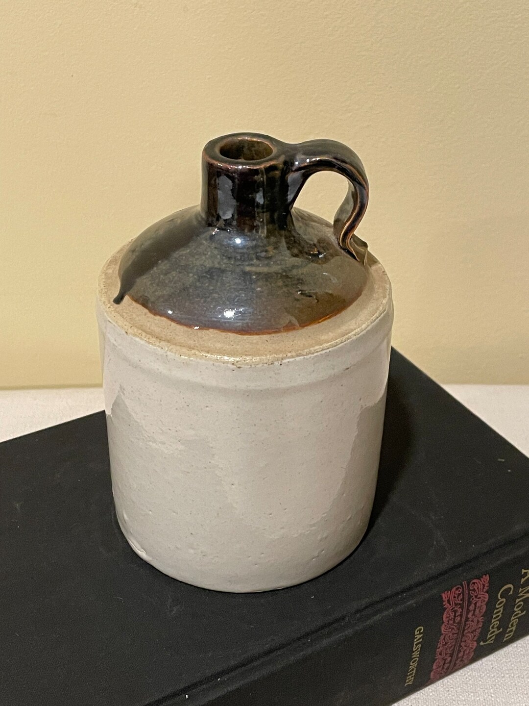 Vintage Round Stoneware Whiskey or Syrup Jug - Etsy