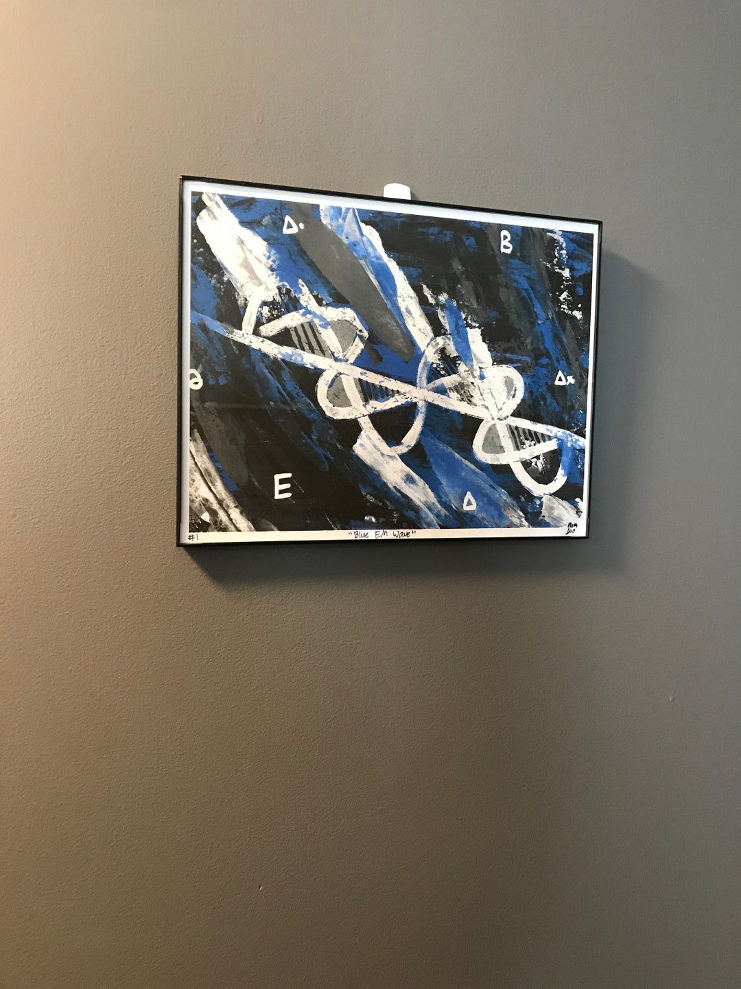 Art Print | EM Wave | Physics | Original Abstract Painting | Modern ...