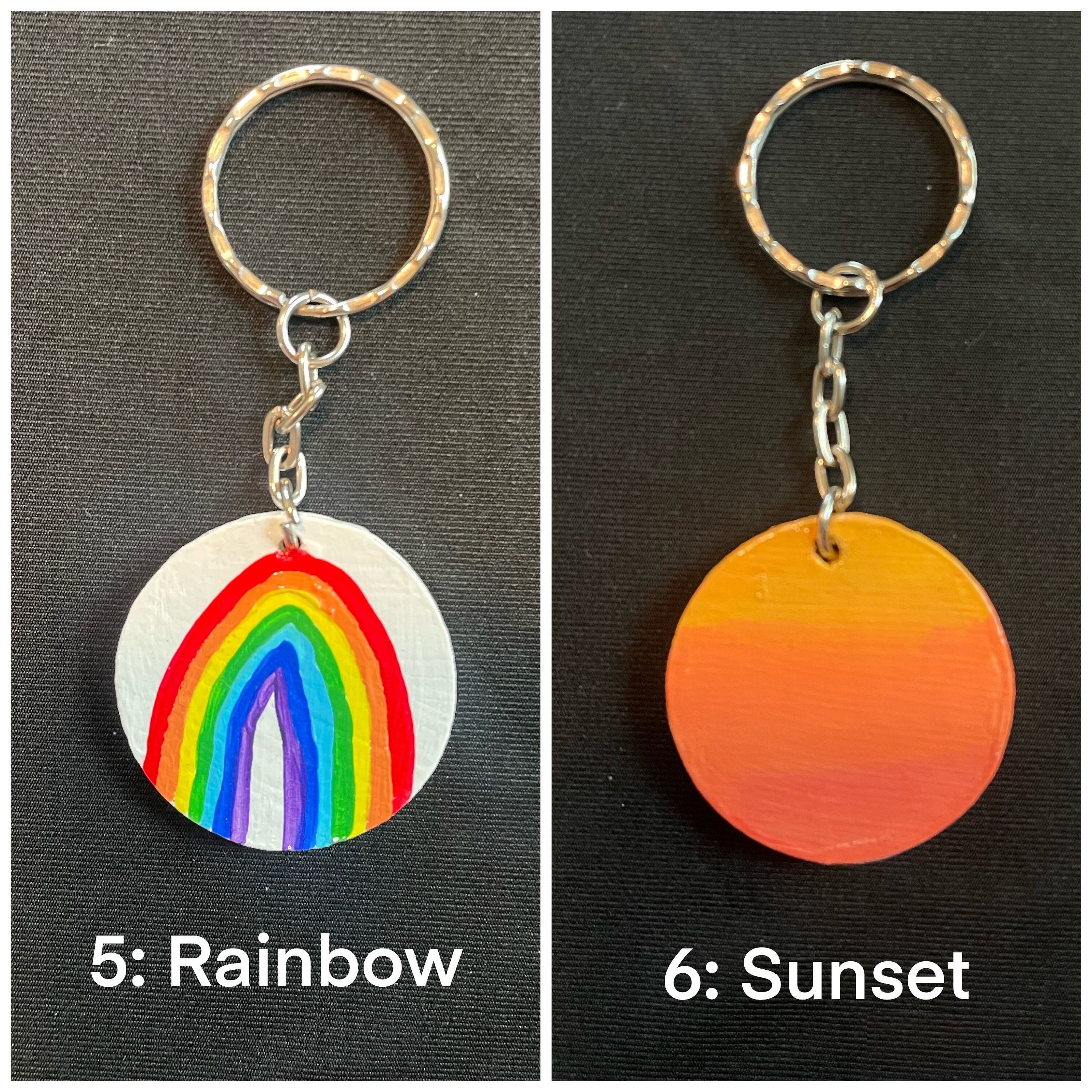 Hand Painted Keychain Small Wooden Keychain Keychain Acrylic Painted ...