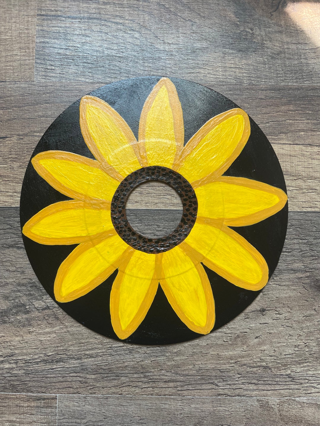 Sunflower | Vinyl Record Painting | Painted Vinyl Record | Flowers - Etsy