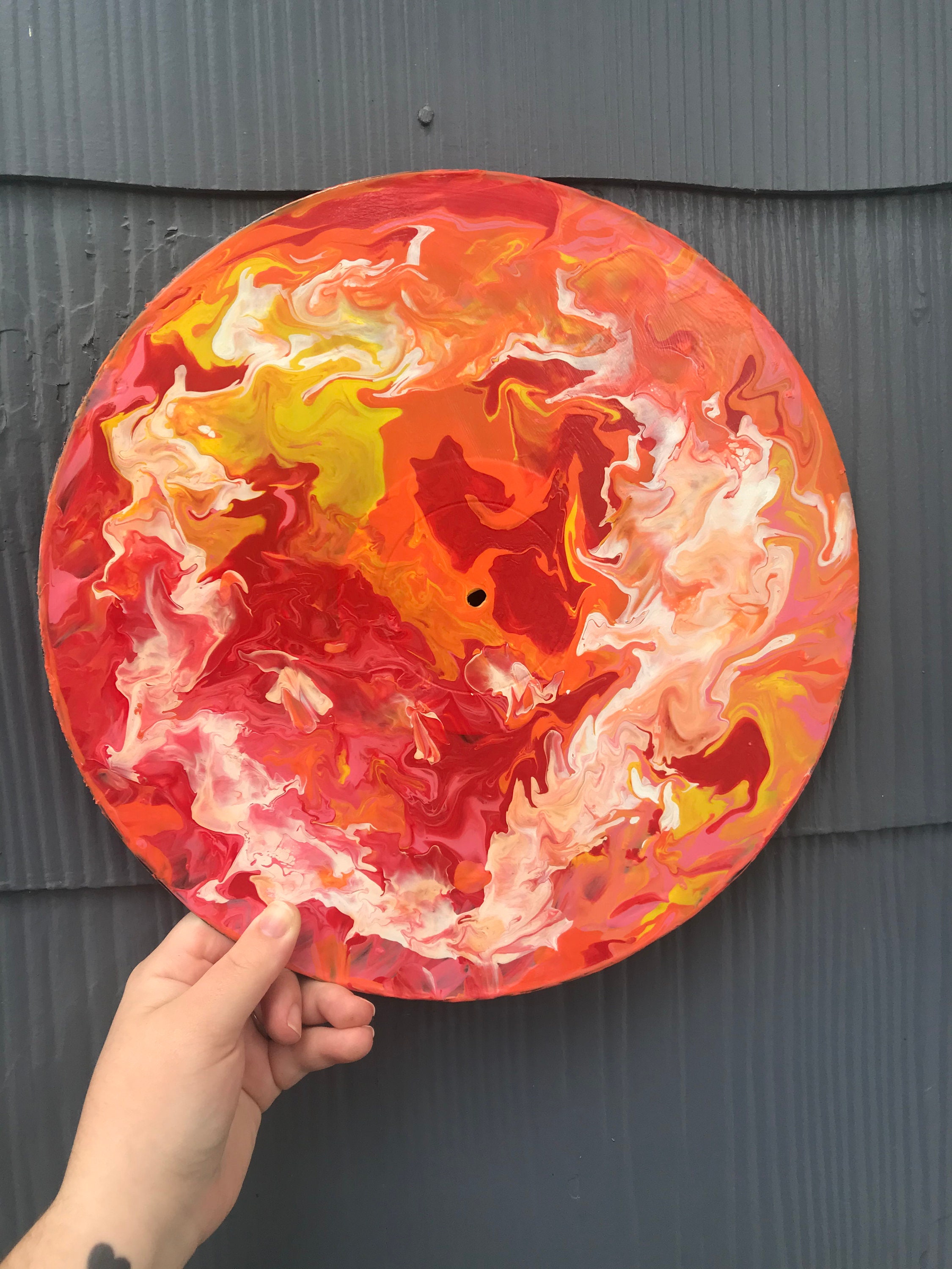 Vinyl Record Painting | Painted Vinyl Record | Paint Pour | Acrylic ...