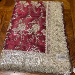 Avonlea Embroidery Tablecloth With Napkins 13pcs Set PEONY Design Large ...