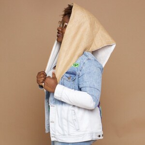 Prayer Scarf Head Wrap Lined With Fabric (100% Sackcloth) Covered by ...