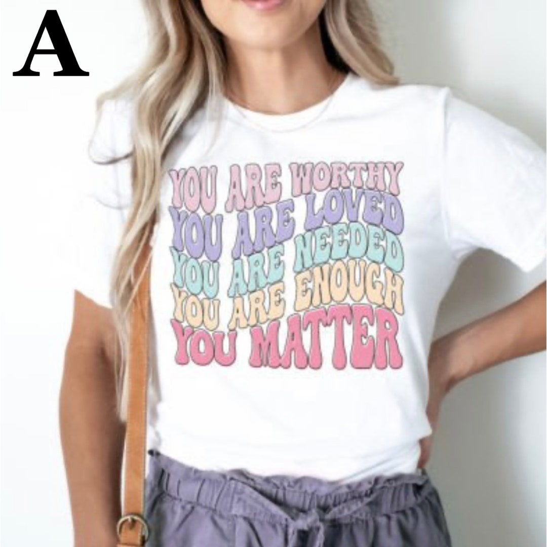 You Are Worthy You Matter Retro Wavy Lines PNG You Are Loved Keep ...