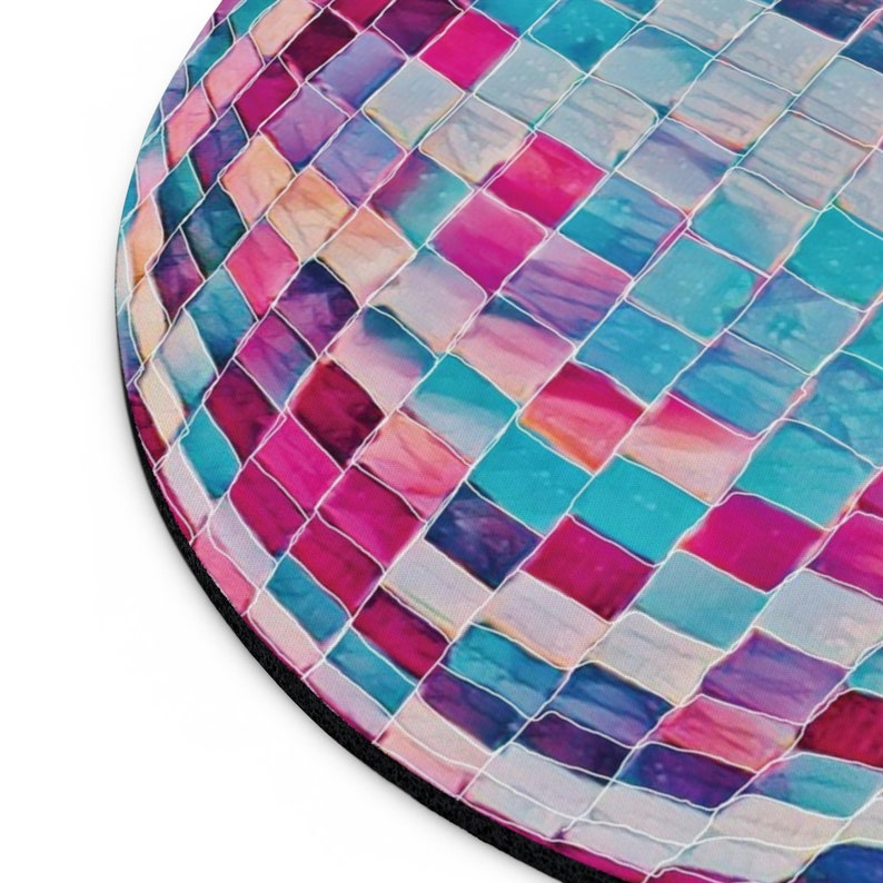 Colorful Painted Disco Ball Mouse Pad: Retro Glam for Desk Setup ...