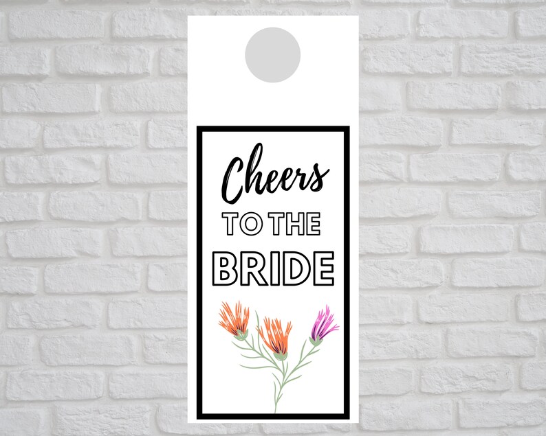 Cheers to the Bride Printable Wine Bottle Tag Bride to Be Bridal Shower ...