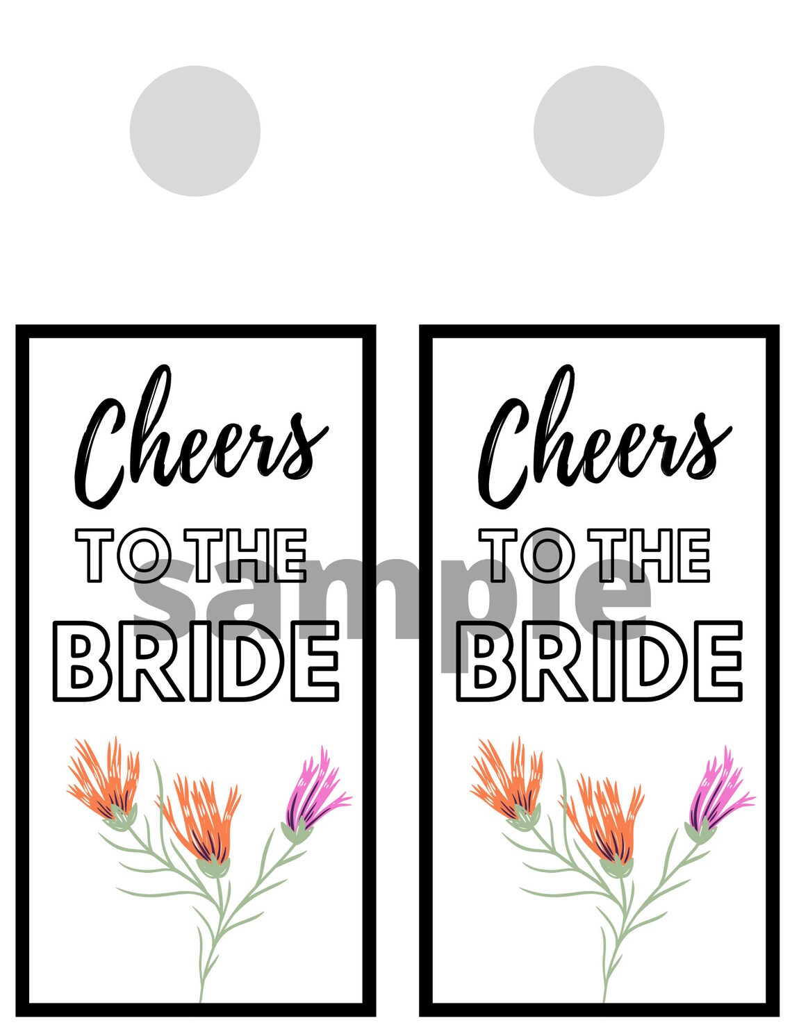 Cheers to the Bride Printable Wine Bottle Tag Bride to Be Bridal Shower ...
