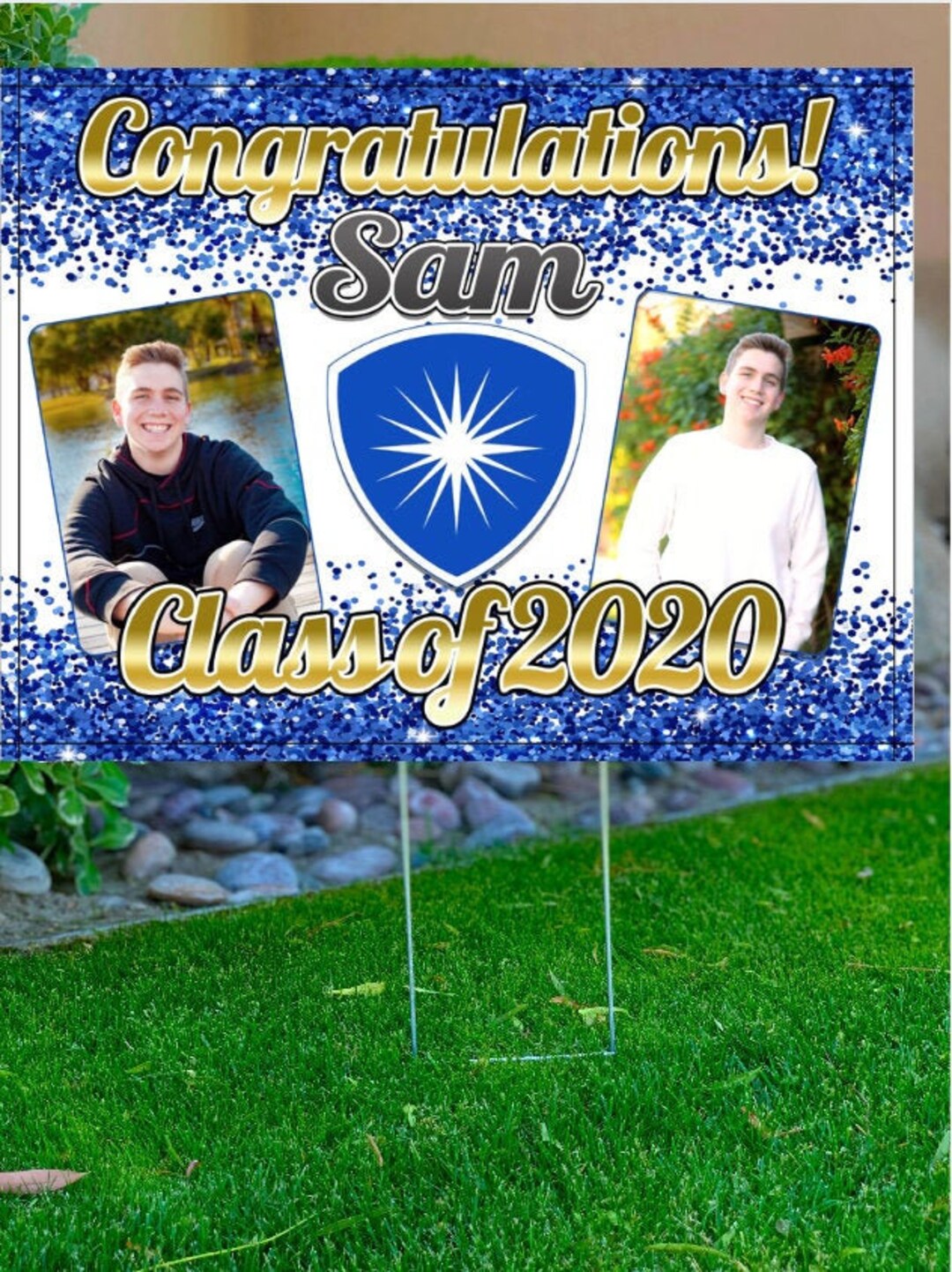 Class of 2020 Graduation Yard Sign BLUE & GOLD - Etsy
