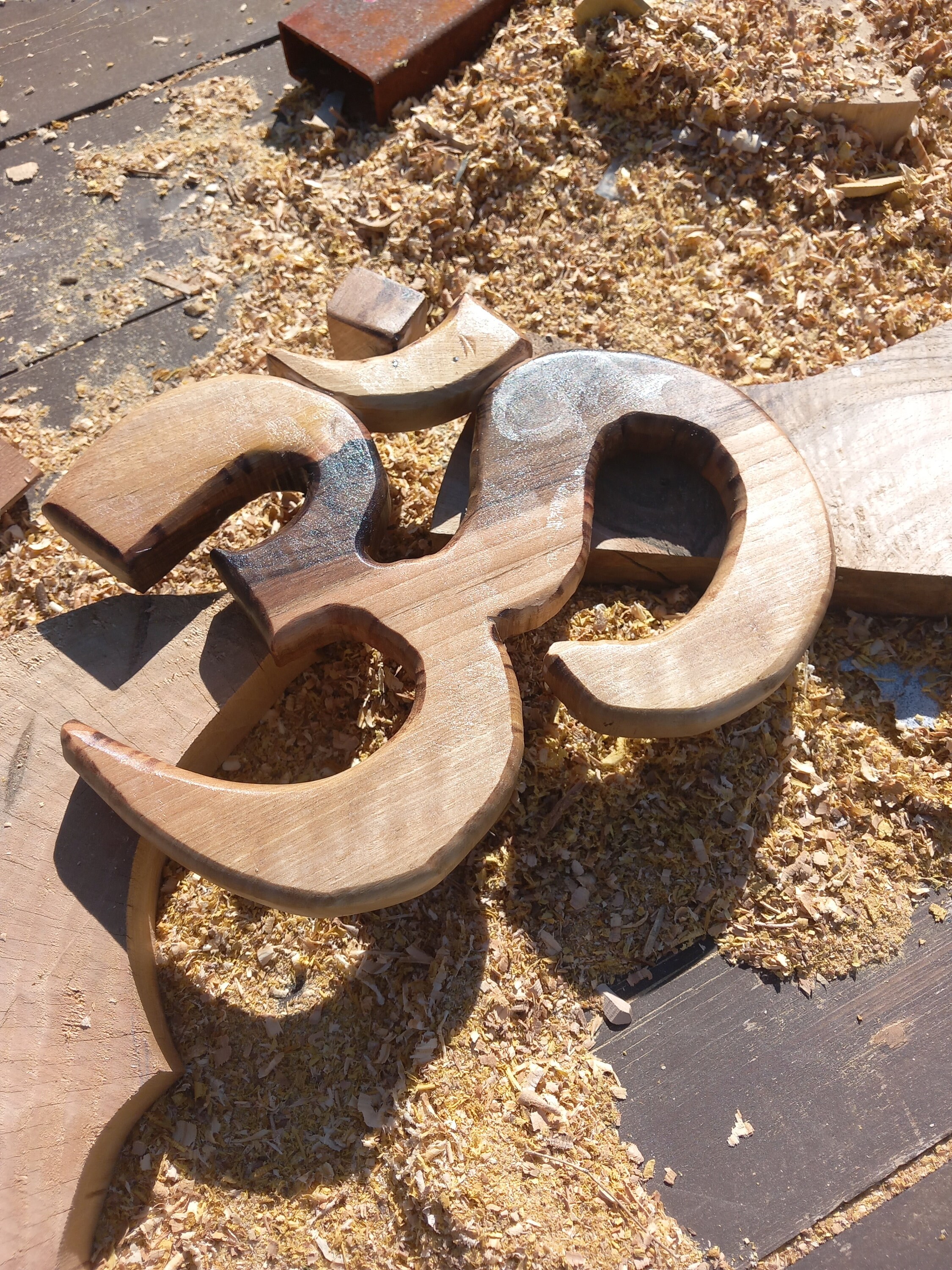 Wooden Om Symbol Aum Sign for Yoga Room, Meditation Space, Yoga Studio ...