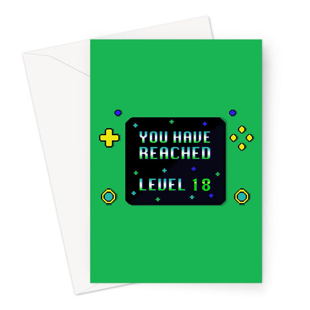 You Have Reached Level 18 Greeting Card Gamer Eighteenth | Etsy