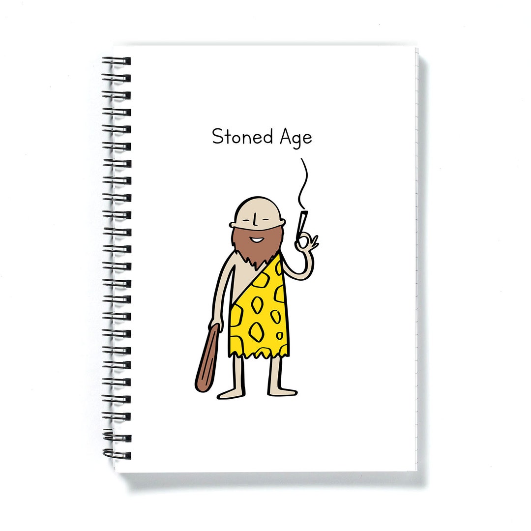 Stoned Age Doodle A5 Notebook Weed Journal Stoner Birthday - Etsy