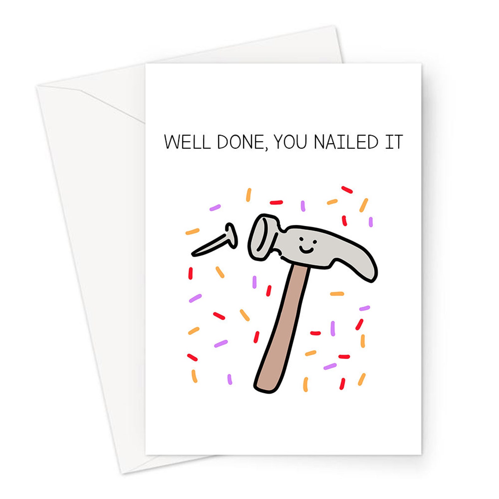 Well Done You Nailed It Greeting Card Funny Pun | Etsy