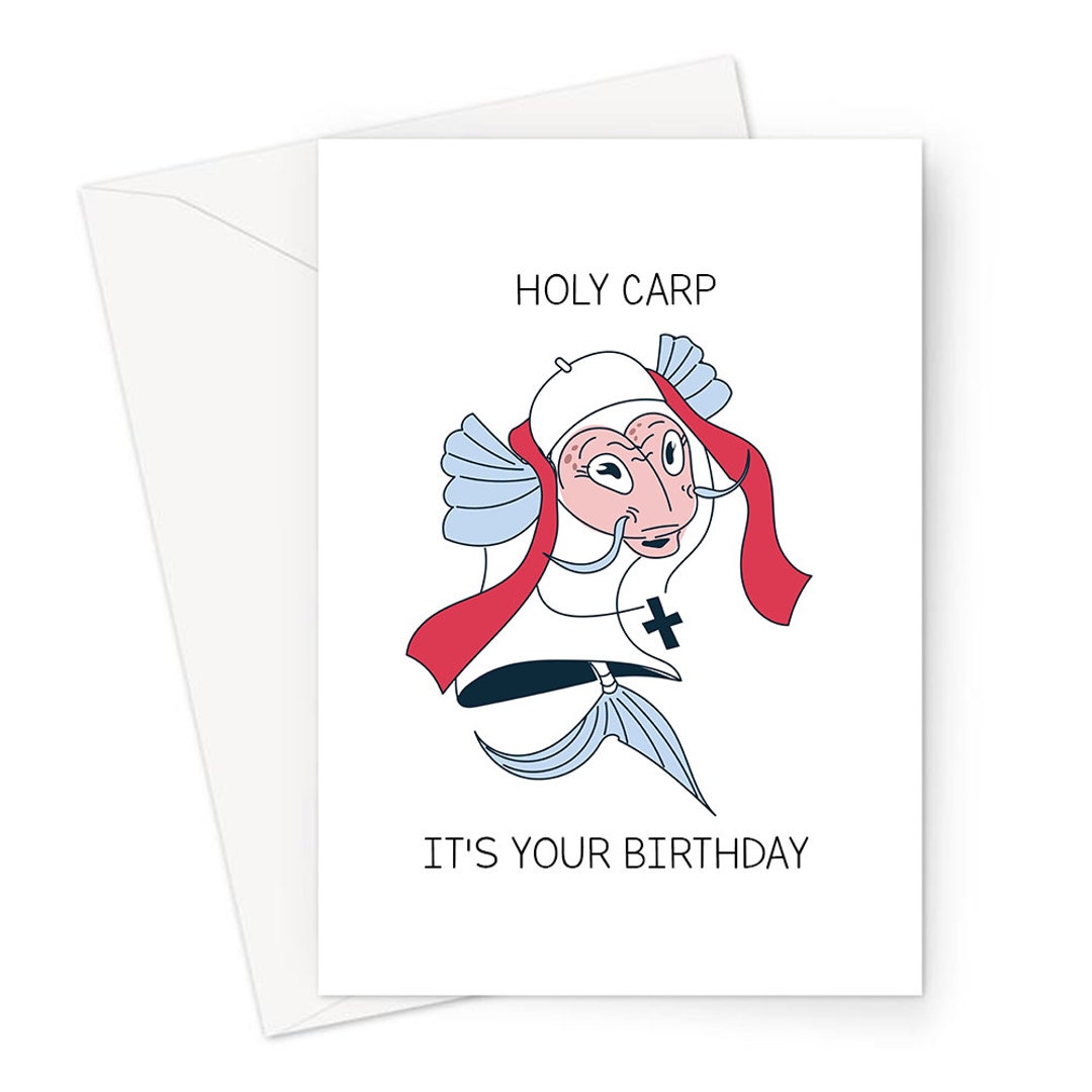 Holy Carp It's Your Birthday Greeting Card Carp Pun Birthday Card, Carp ...