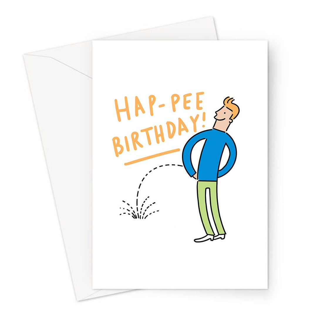 Hap-pee Birthday!! Greeting Card | Funny Happy Birthday Card for Friend ...