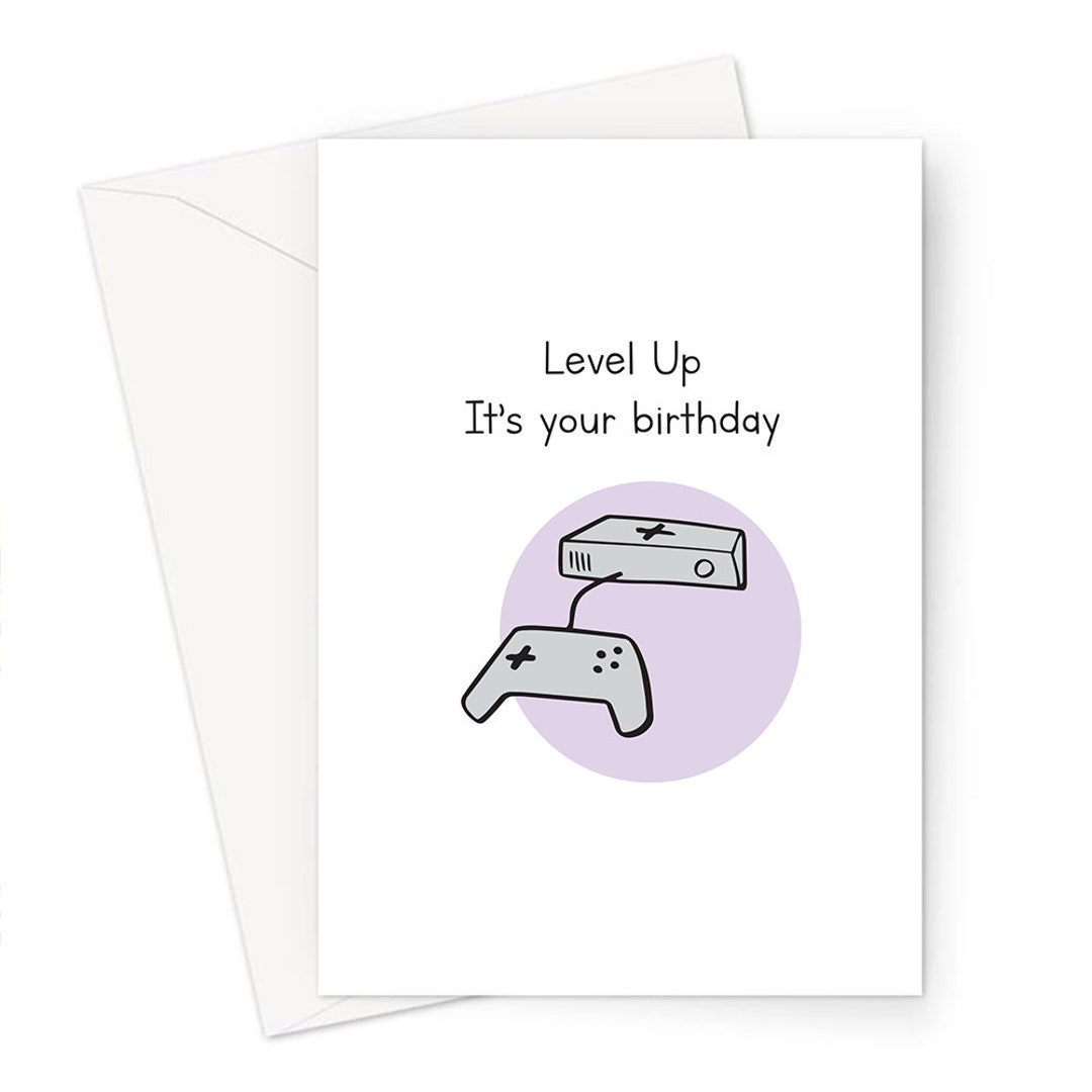 Level up It's Your Birthday Greeting Card Gamer Birthday - Etsy