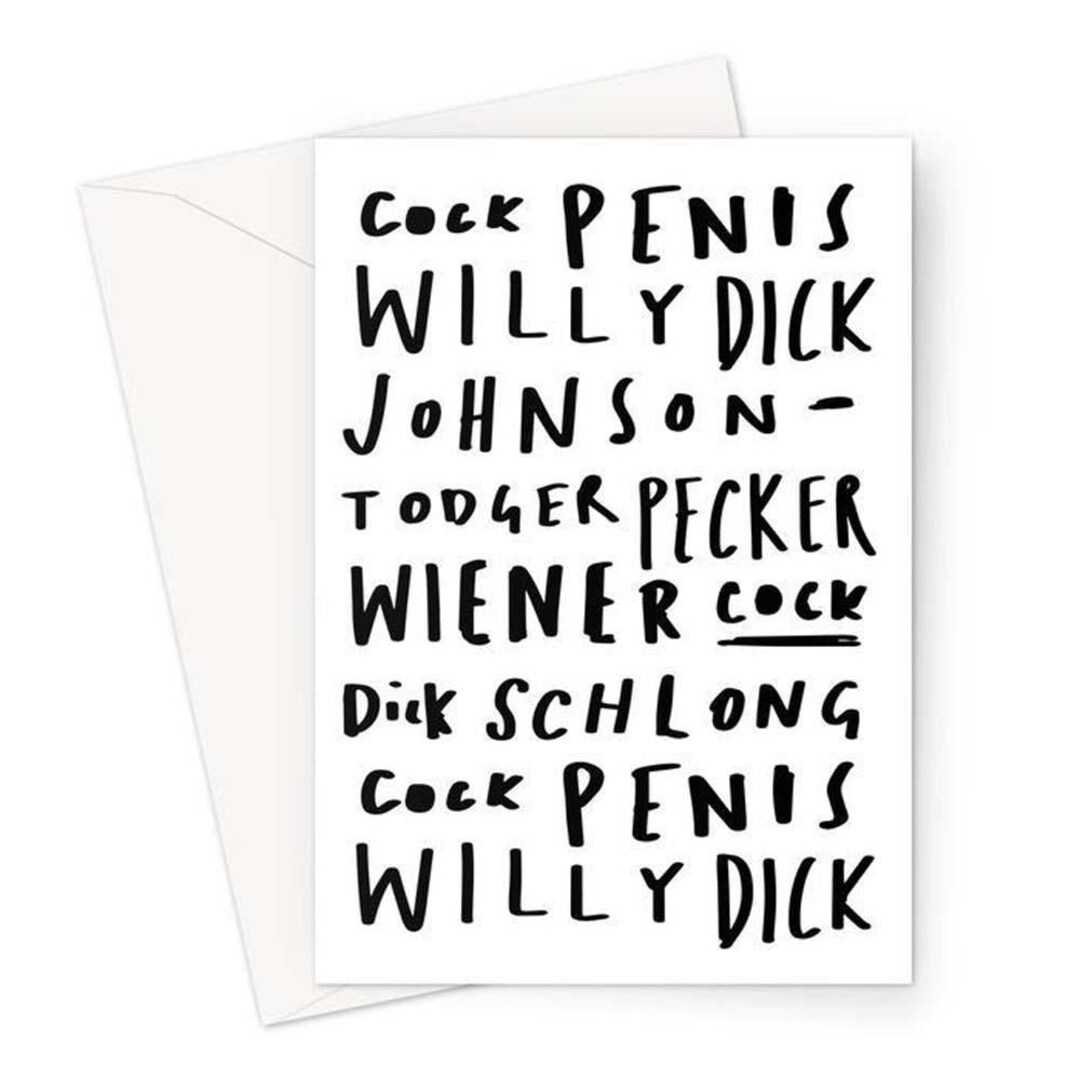 Willy Word Art Greeting Card Funny Rude Penis Synonym Etsy willy-word-art-greeting-card-funny-rude-penis-synonym-etsy