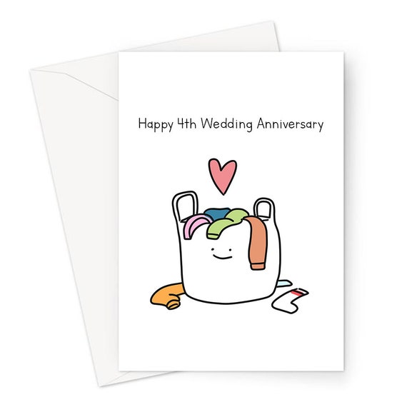 Happy 4th Wedding Anniversary Card
