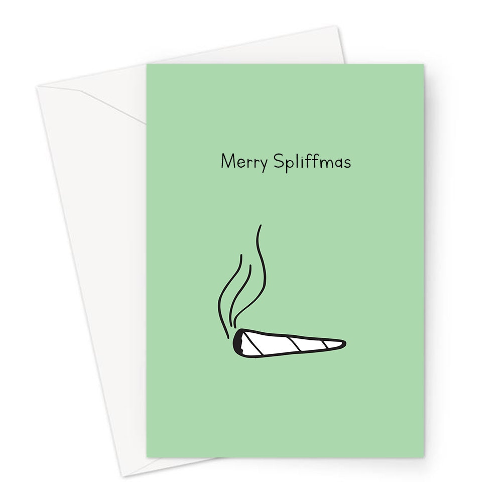 Merry Spliffmas Greeting Card | Funny Weed Joke Christmas Card, Blunt ...
