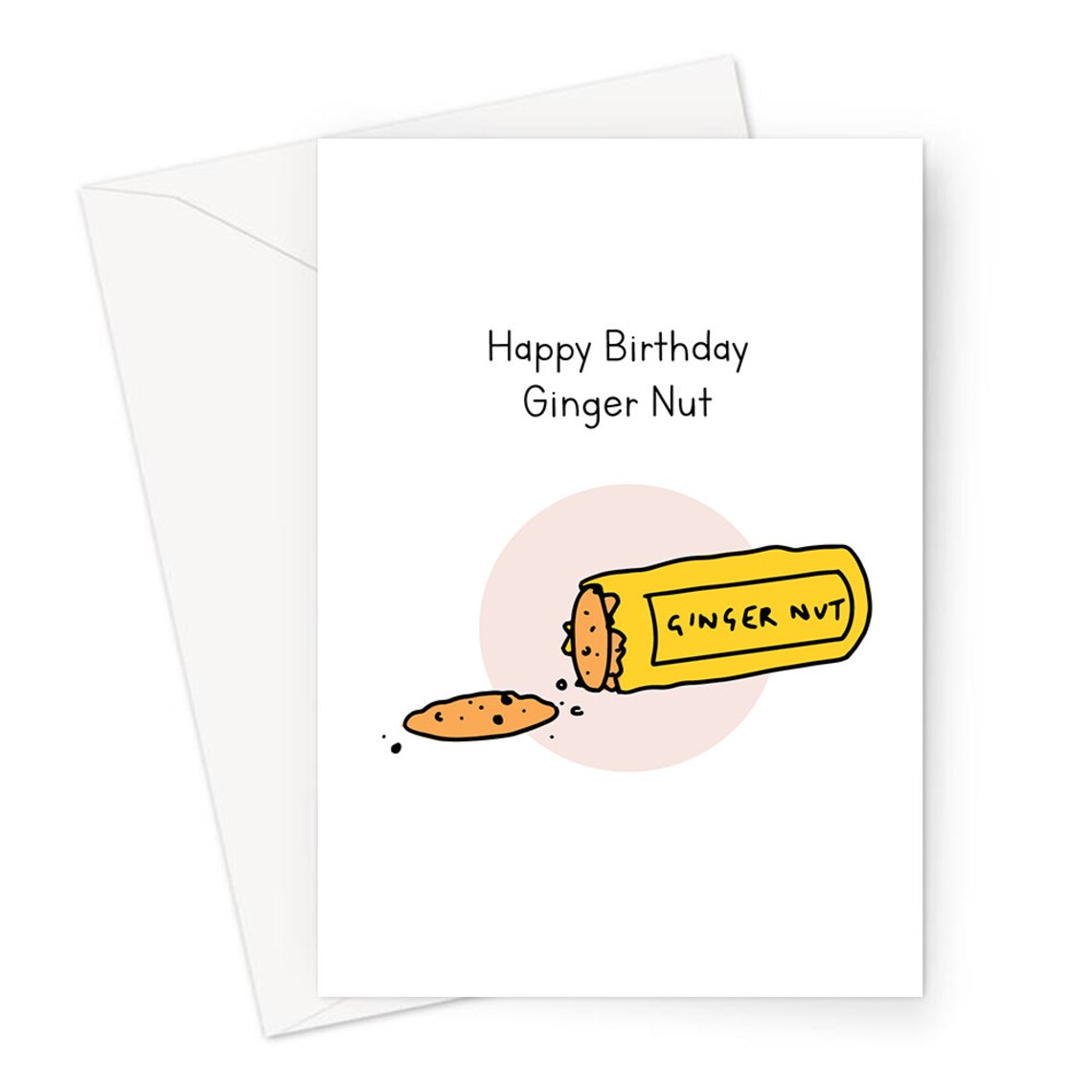 Happy Birthday Ginger Nut Greeting Card Funny Birthday Card - Etsy