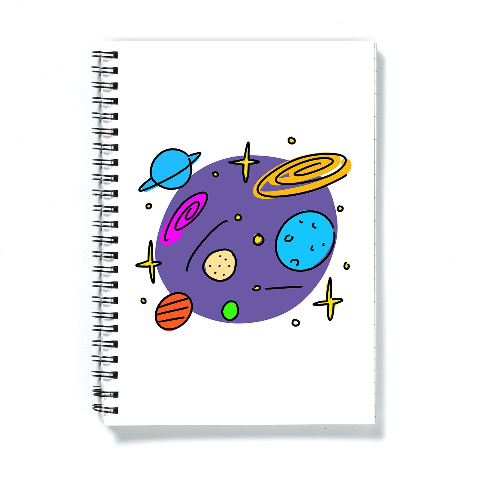 Space Print Print A5 Notebook Outer Space Planets | Etsy