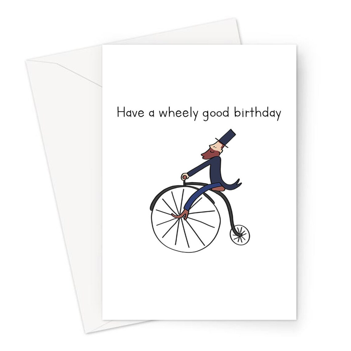 Have A Wheely Good Birthday Greeting Card Funny Birthday - Etsy