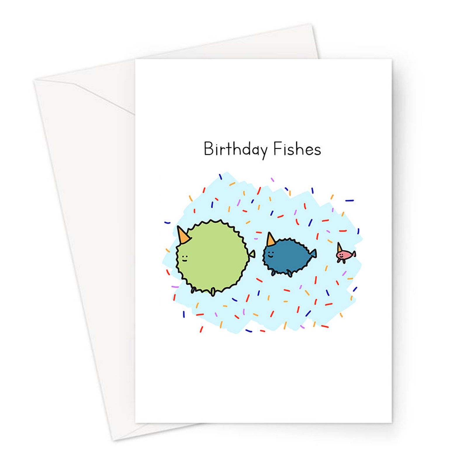 Birthday Fishes Greeting Card Fish Pun Birthday Card | Etsy