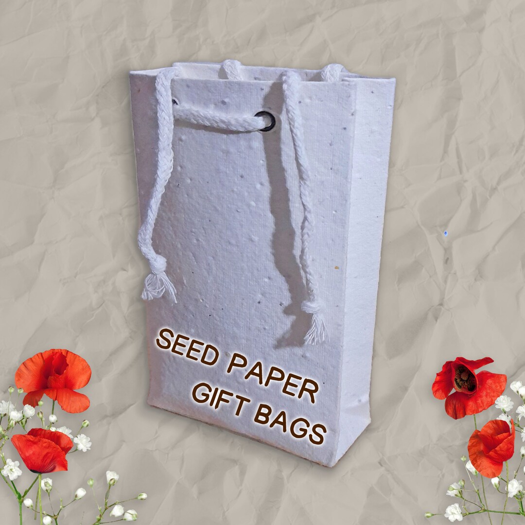 Plantable Seed Paper Gift Bags / Giftbags. A4 & A6 - Handmade, Recycled ...