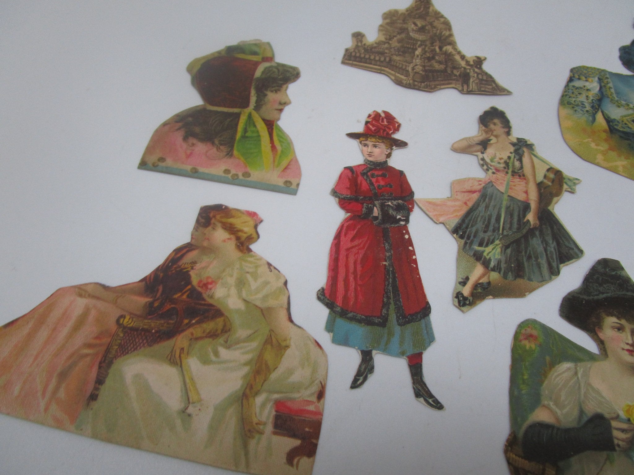 19th Century Lot of 11 Antique Victorian Cut Outs Trade Cards Great for ...