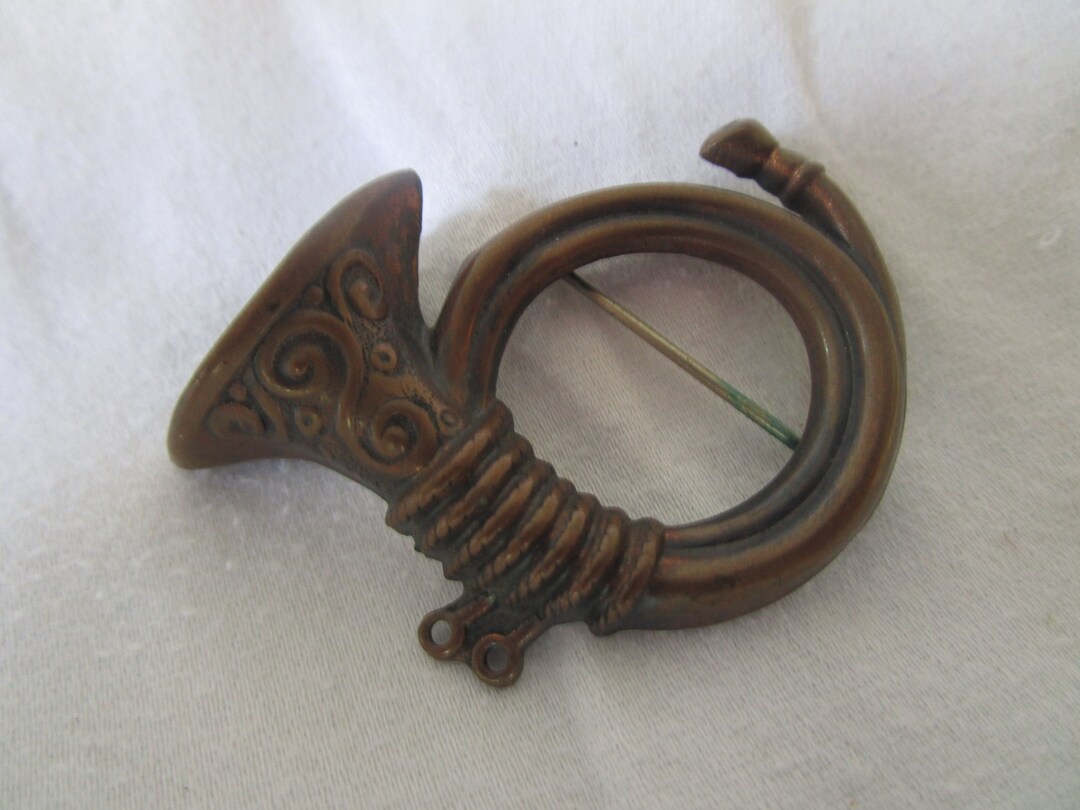 Antique Brass Military Horn Hat Device - Etsy