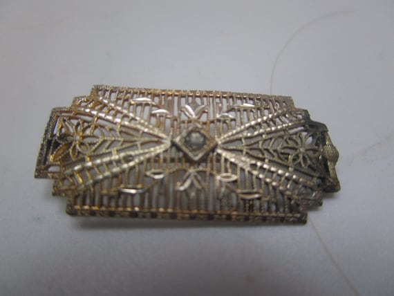 Antique Victorian Fancy Filigree White Gold or Gold F… - Gem