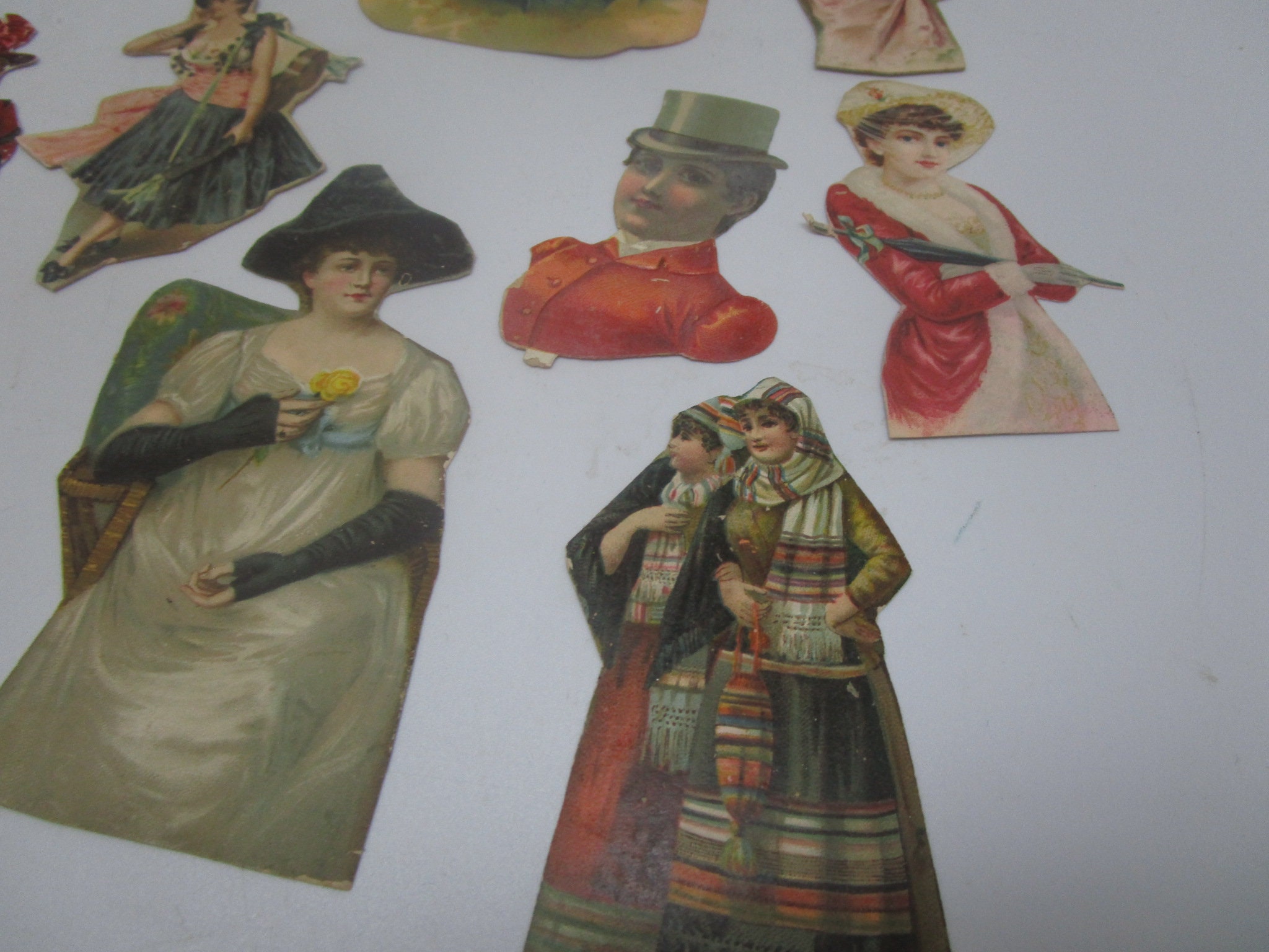 19th Century Lot of 11 Antique Victorian Cut Outs Trade Cards Great for ...