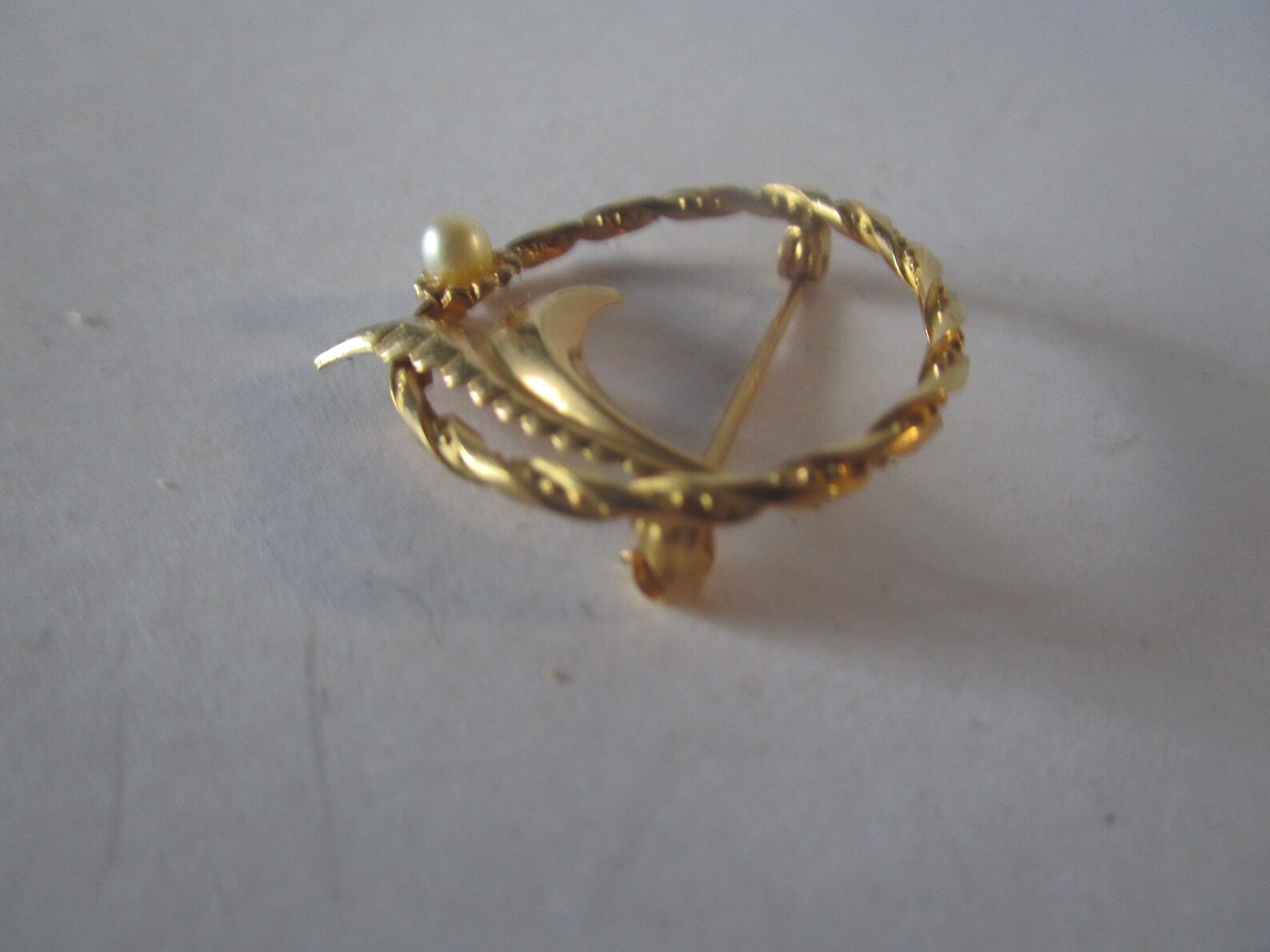 Vintage DCE 14K G.F. Gold Filled Swirl Real Pearl Wreath Brooch Pin - Etsy
