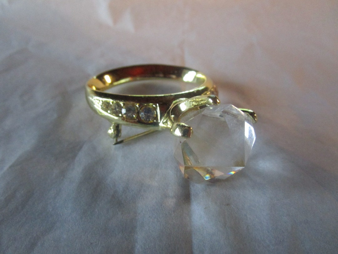 Vintage Large Gold Tone Hopeless Diamond Ring - Etsy