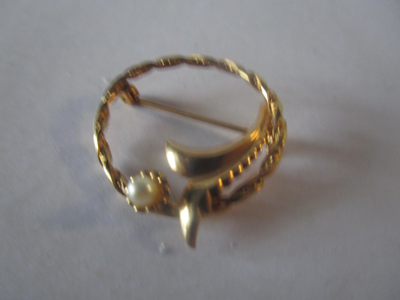 Vintage DCE 14K G.F. Gold Filled Swirl Real Pearl Wreath Brooch Pin - Etsy