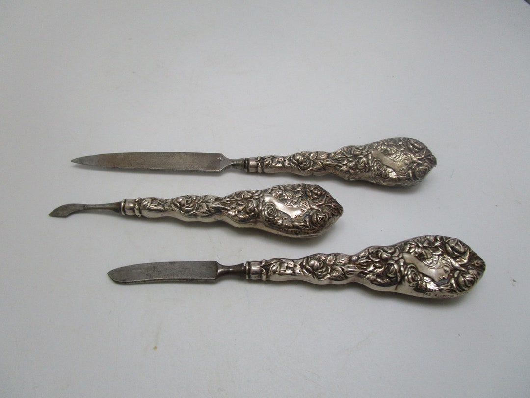 Antique F & B Sterling Silver Ladies Vanity Nail Set Victorian Women ...