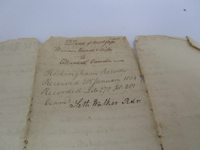 1834 Land Deed Mostly Hand Written Rockingham County New Hampshire - Etsy